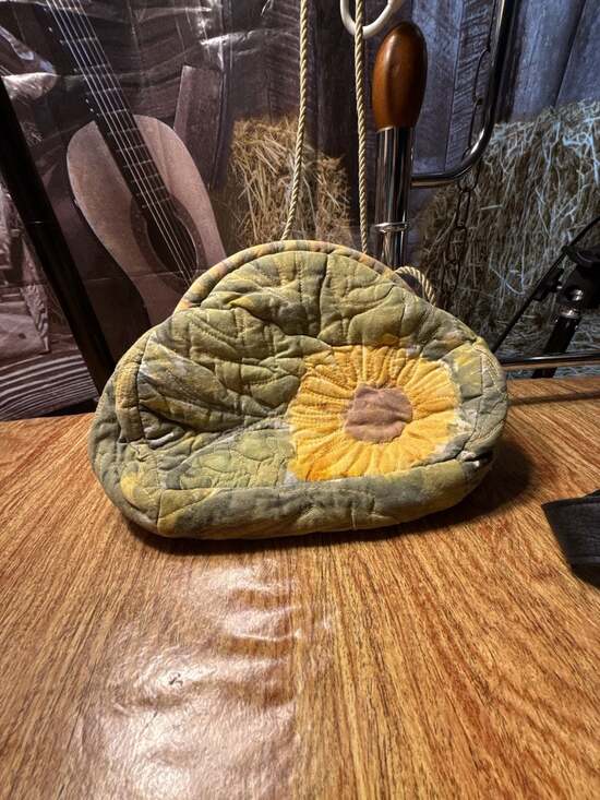 Unbranded | Bags | Vintage Quilted Sunflower Print Fabric Shoulder Bag ...